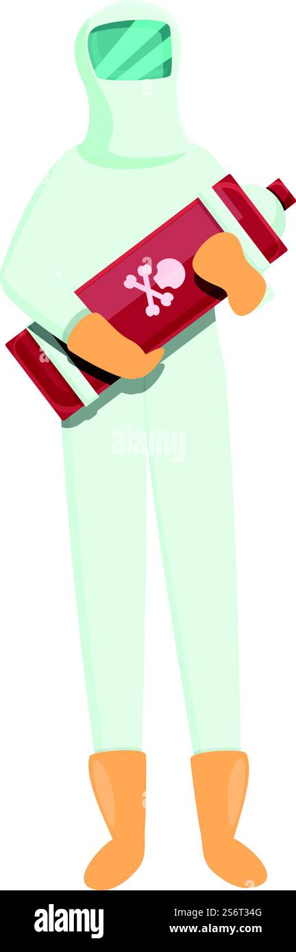 Chemical man icon cartoon vector. Pest control. Mosquito pesticide ...