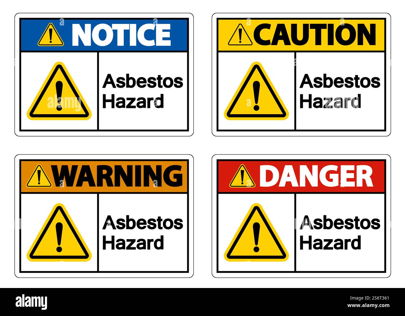 Caution Asbestos Hazard Symbol Sign On White Background Stock Vector ...