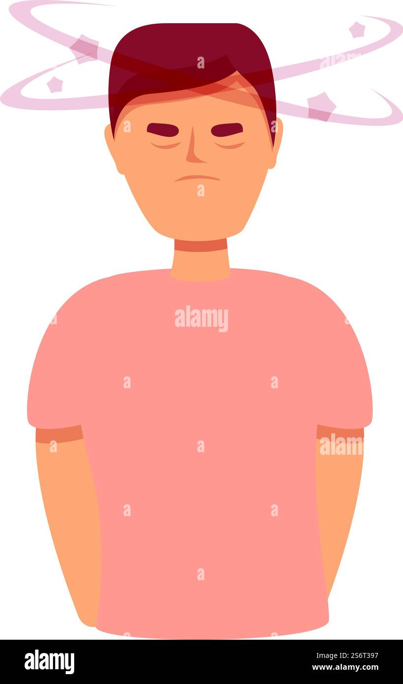 Patient head pain icon cartoon vector. Brain epilepsy. Dizzy sick ...