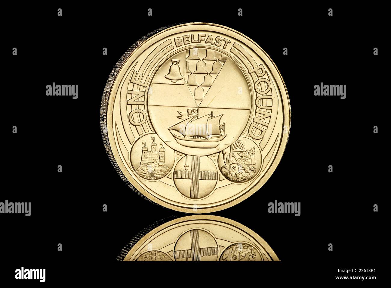 Belfast City £1 coin from the 2010 UK Capital Cities £1 coin set Stock ...