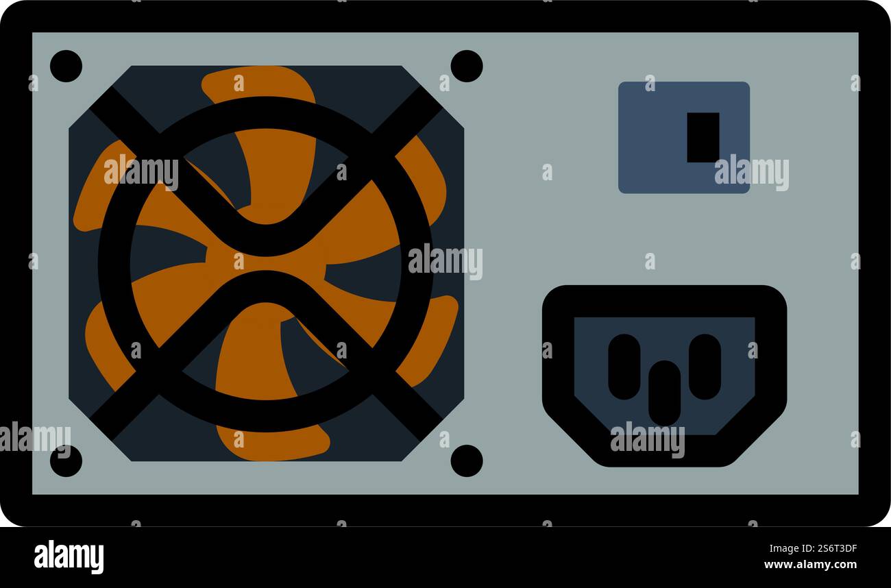 Power Unit Icon. Editable Bold Outline With Color Fill Design. Vector ...
