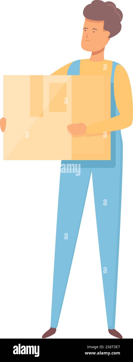 Box relocation icon cartoon vector. House move service. Cargo delivery ...