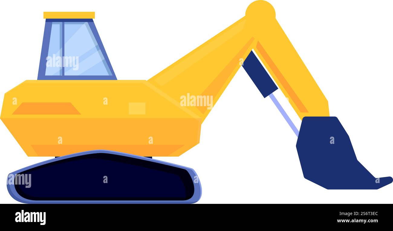Construction excavator icon cartoon vector. Mine industry. Top sand ...