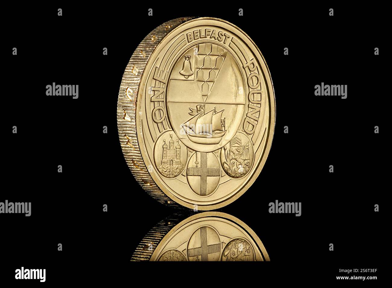 Belfast City £1 coin from the 2010 UK Capital Cities £1 coin set Stock ...