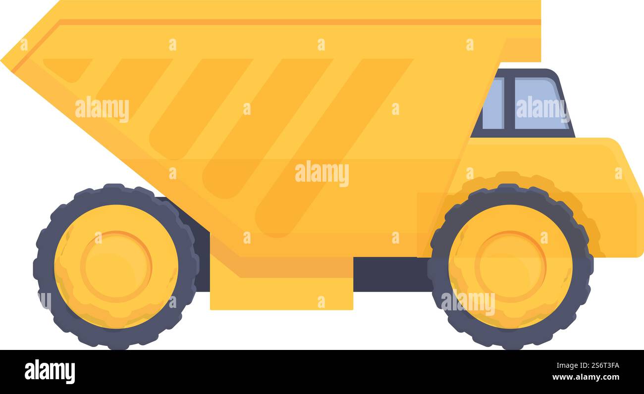 Dump truck icon cartoon vector. Mine construction. Sand loader. Dump ...