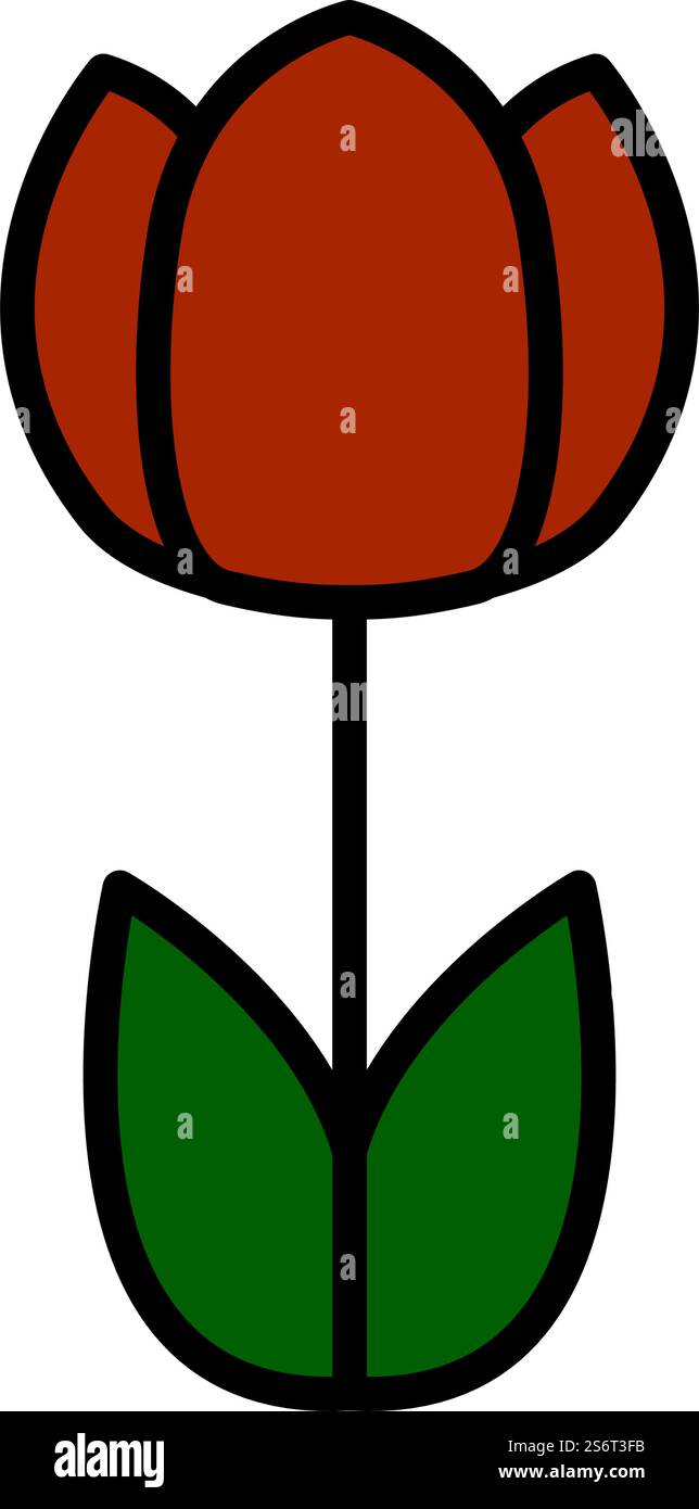 Spring Flower Icon. Editable Bold Outline With Color Fill Design ...