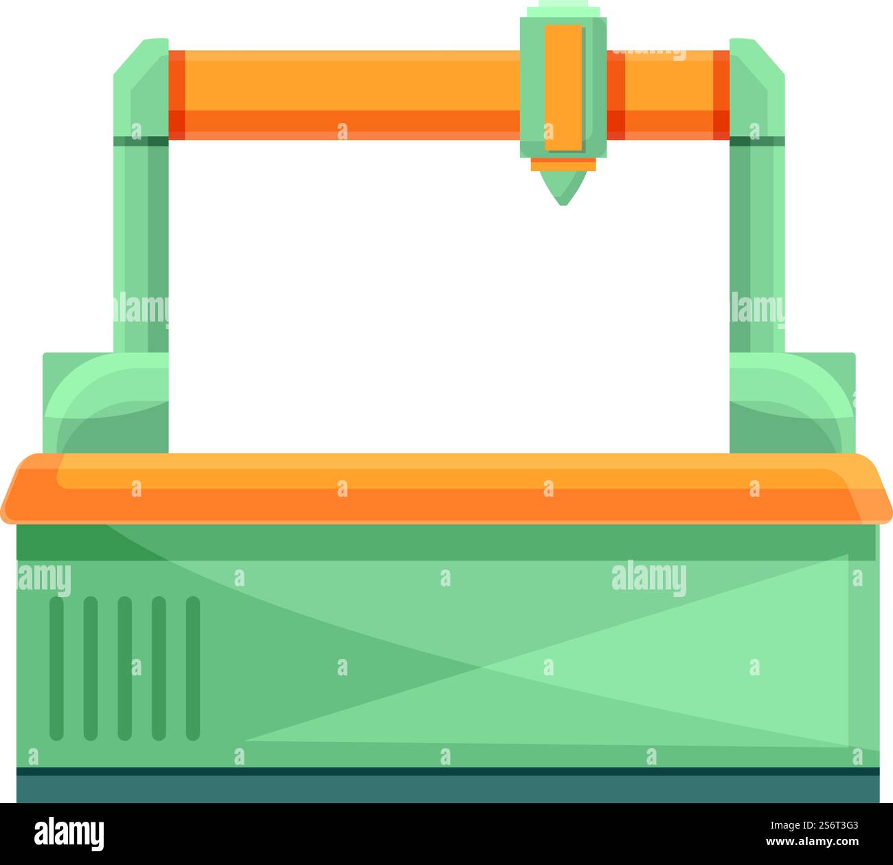 Controller Cnc Machine Icon Cartoon Vector Factory Equipment Industry Lathe Controller Cnc