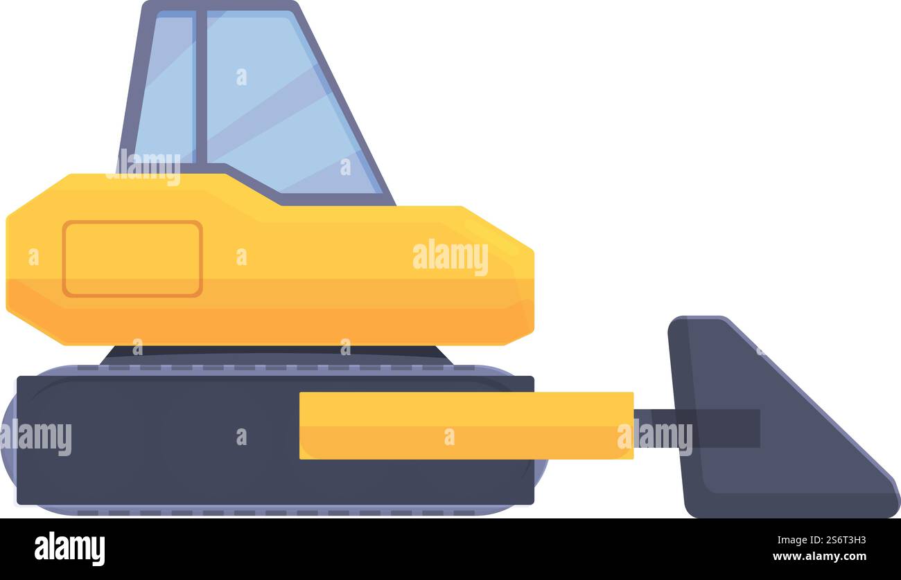 Excavator icon cartoon vector. Industry construction. Work mine ...