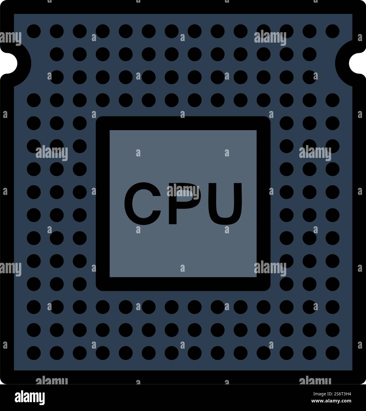 CPU Icon. Editable Bold Outline With Color Fill Design. Vector ...