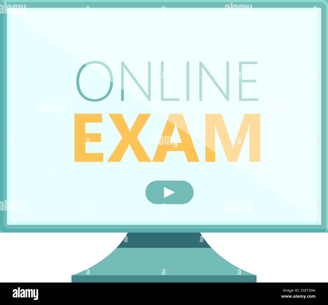 Online exam icon cartoon vector. Digital form. Pc web. Online exam icon ...