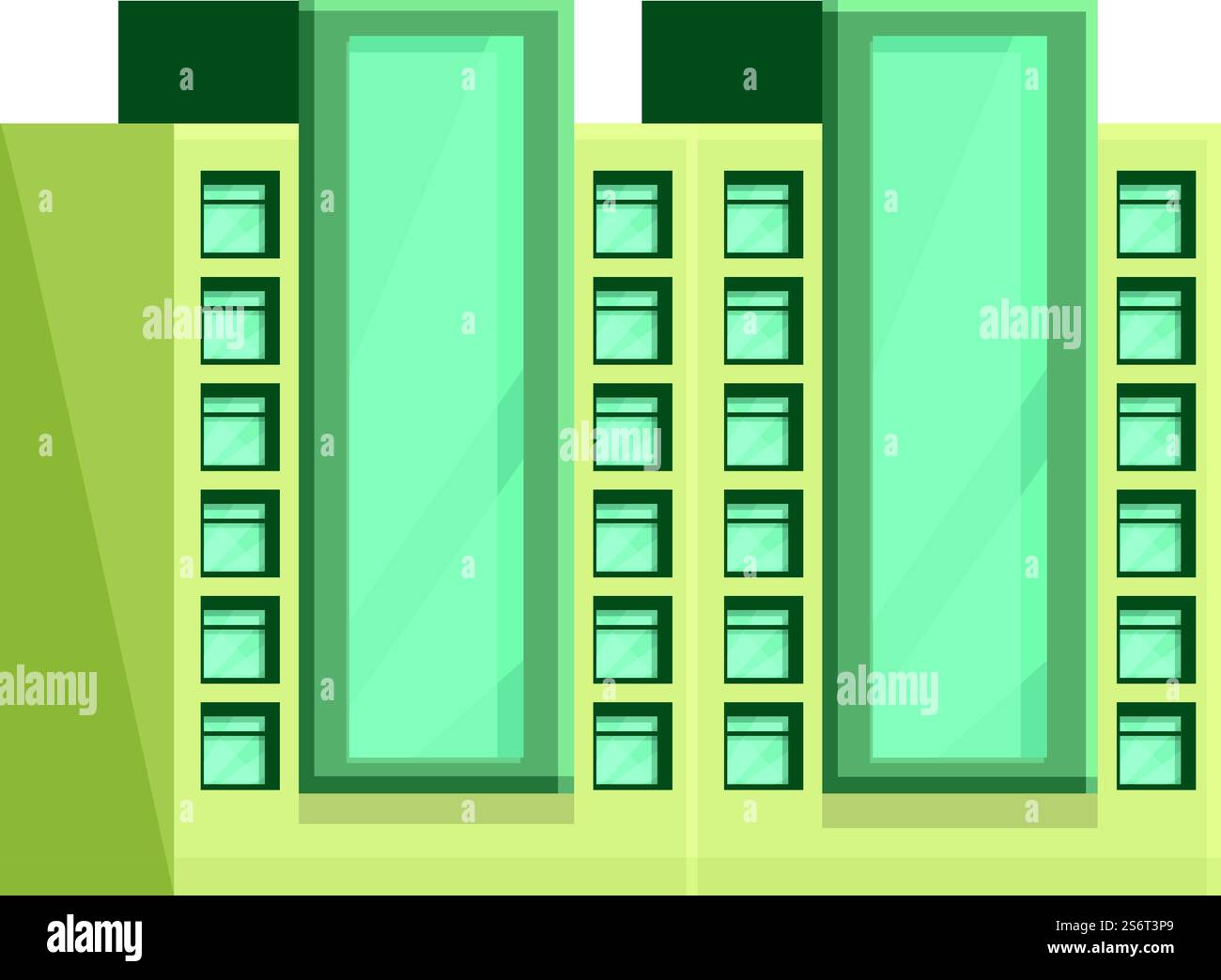 Multistory residence icon cartoon vector. Building apartment. House ...