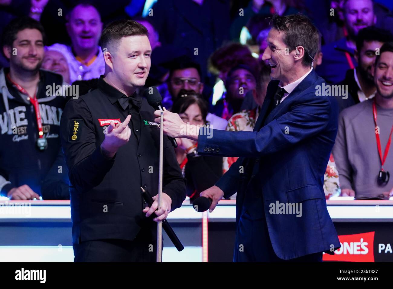 London, UK. 17th Jan, 2025. Kyren Wilson being interviewed by Rob ...