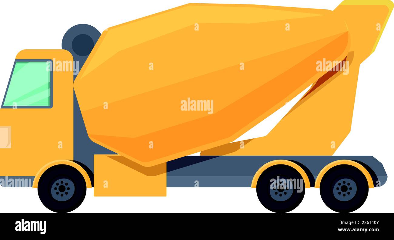 Concrete mixer truck icon cartoon vector. Cement construction. Car mix ...