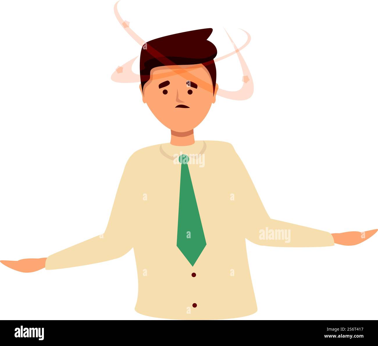 Manager dizzy head icon cartoon vector. Dizziness pain. Sick head ...