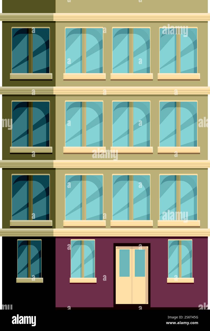 Multistory house icon cartoon vector. Apartment building. Condo city. Multistory house icon ...