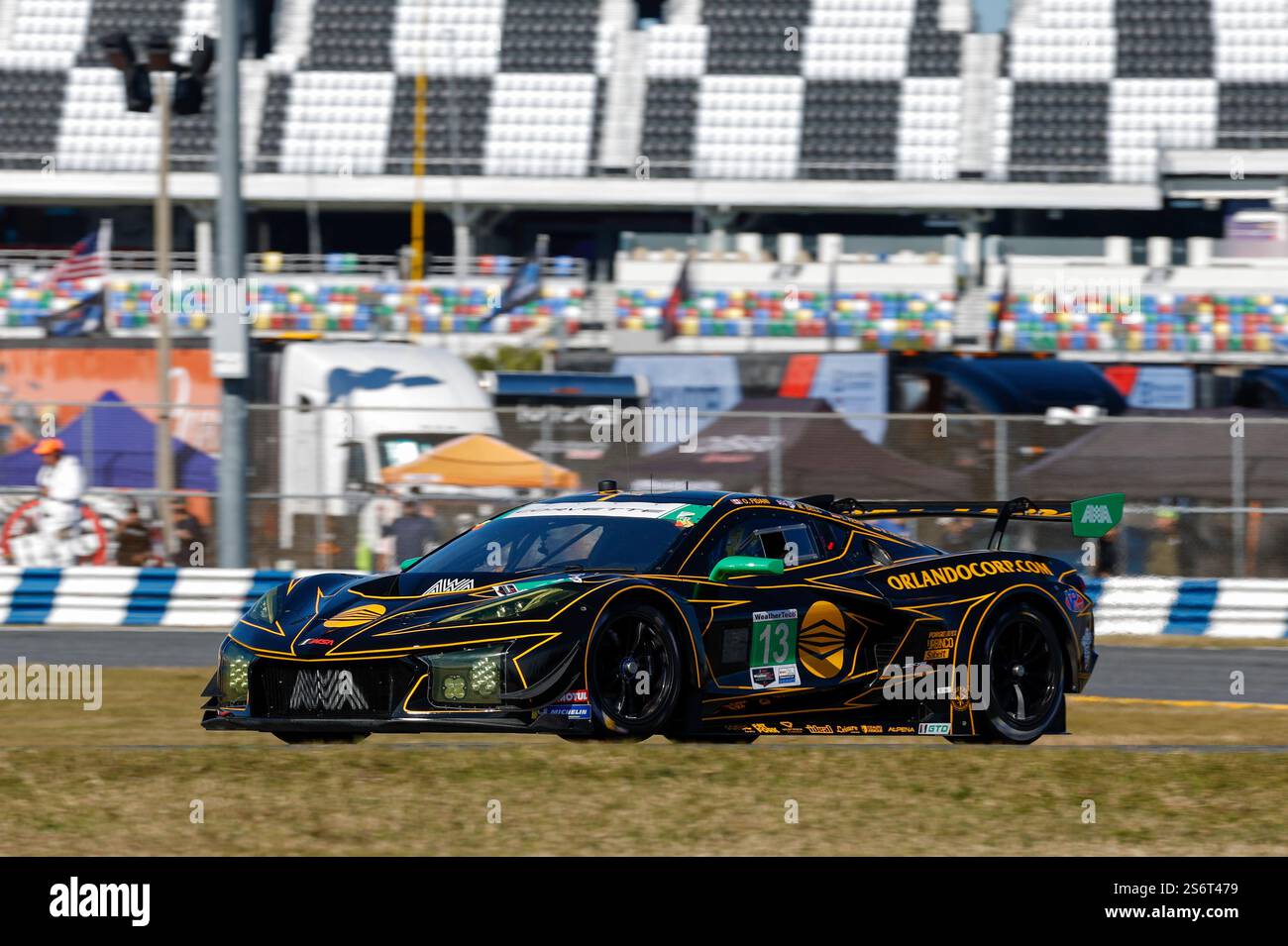 DAYTONA BEACH, FL - JANUARY 17: The #13 AWA Corvette Z06 GT3.R of Orey ...