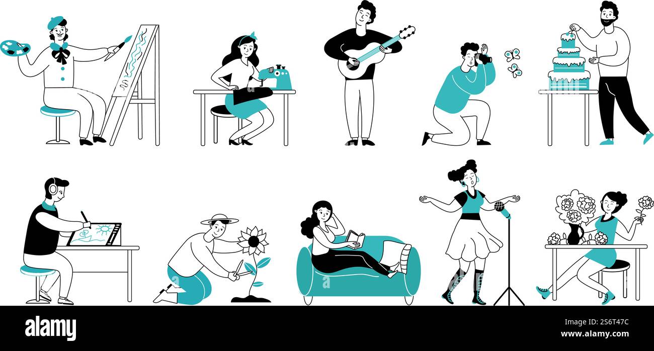 Doing handicrafts Stock Vector Images - Alamy