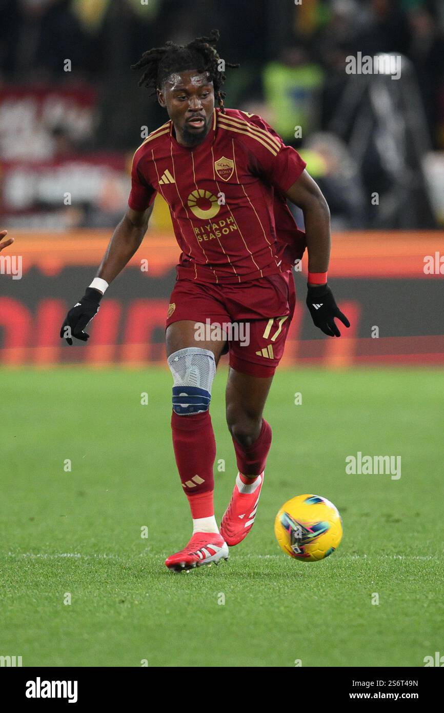 Olimpico Stadium, Rome, Italy - Manu Kone of AS Roma during Serie A ...