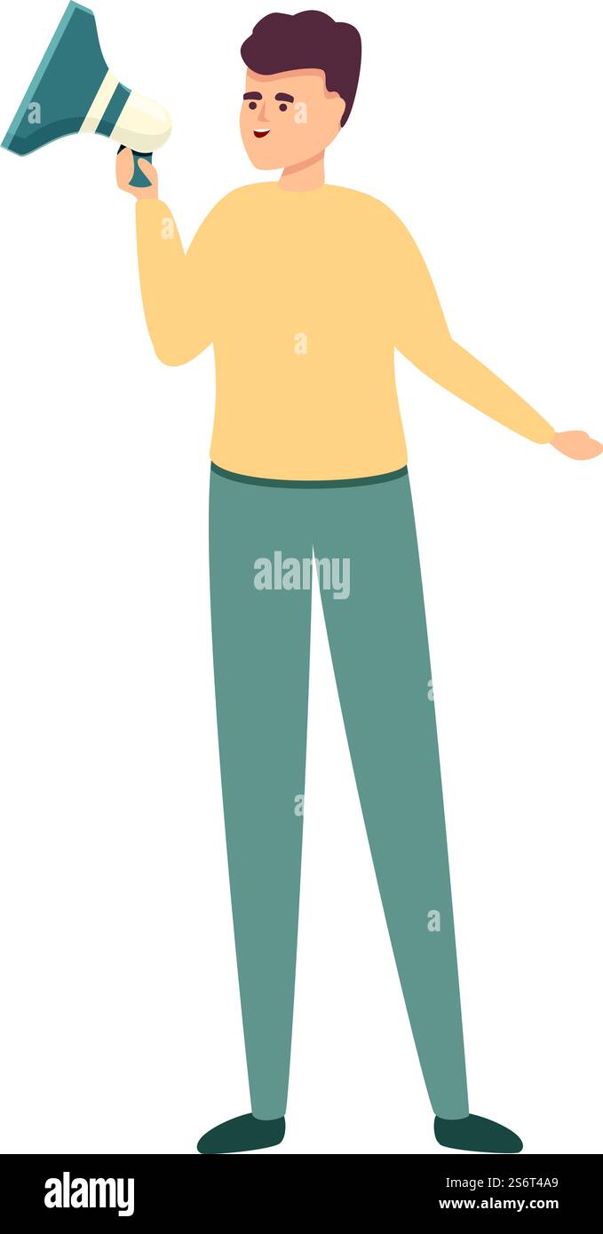 Speaker icon cartoon vector. Business character. Social presenter ...