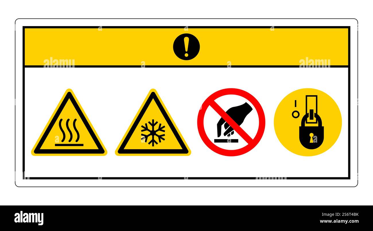 Caution Hot or Cold Surface Symbol Sign On White Background Stock ...
