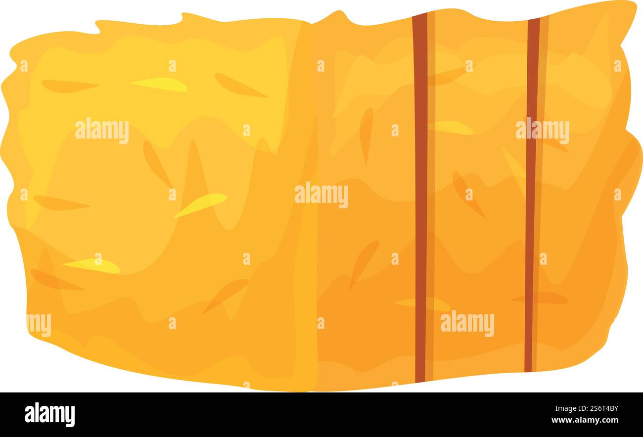 Straw bale hay icon cartoon vector. Farm stack. Wheat grass. Straw bale ...