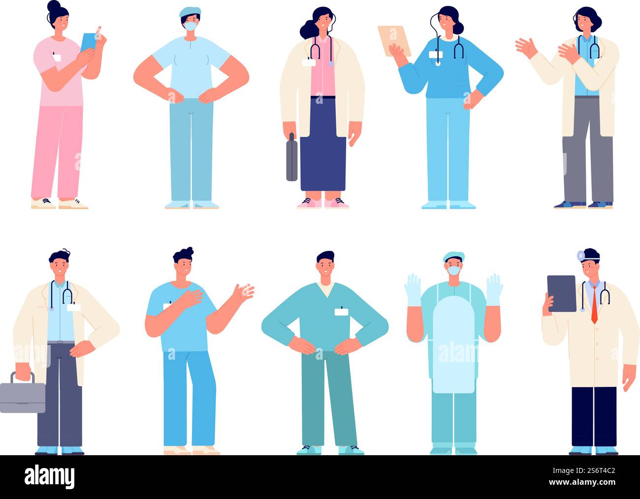 Hospital doctor characters. Doctors clinic, isolated male surgery ...