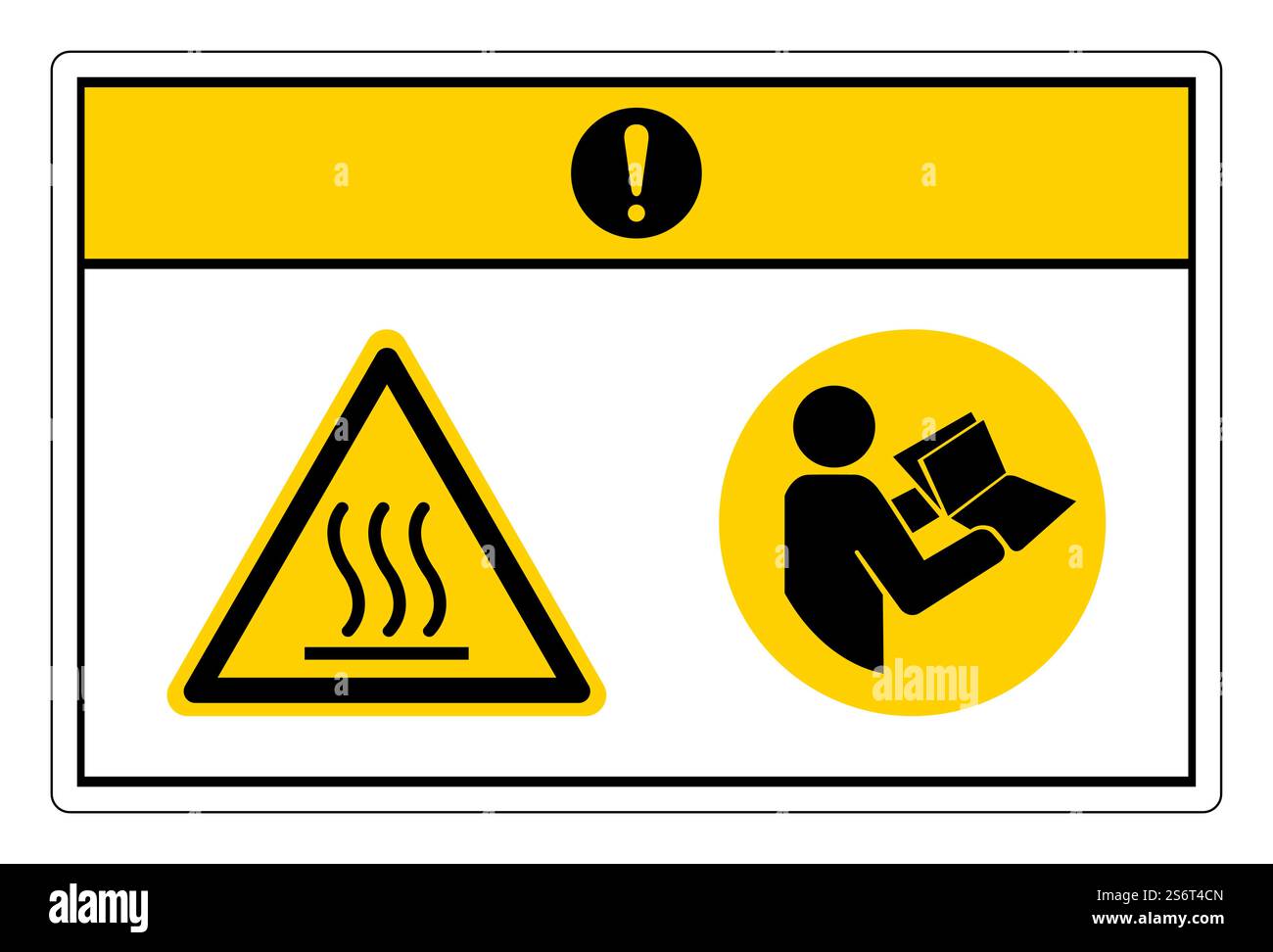 Caution Hot Surface Refer Instruction Manual Booklet Symbol Sign On ...
