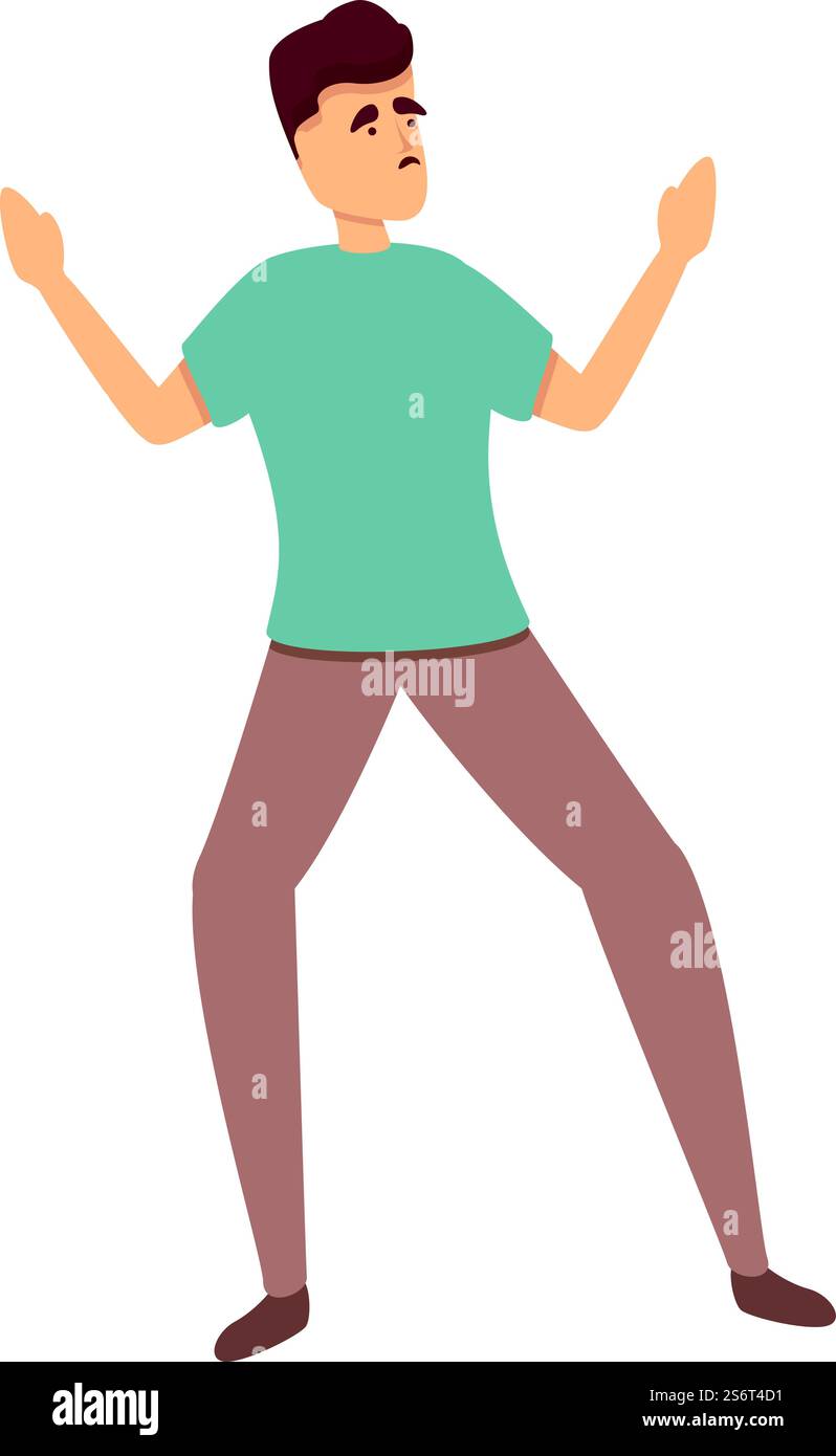 Man fear icon cartoon vector. Stress attack. Mental anxiety. Man fear ...
