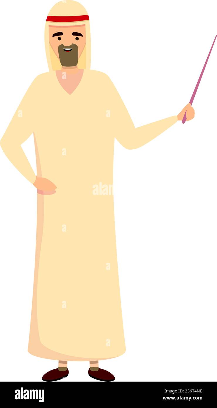 Arab teacher icon cartoon vector. School class. Muslim board. Arab ...