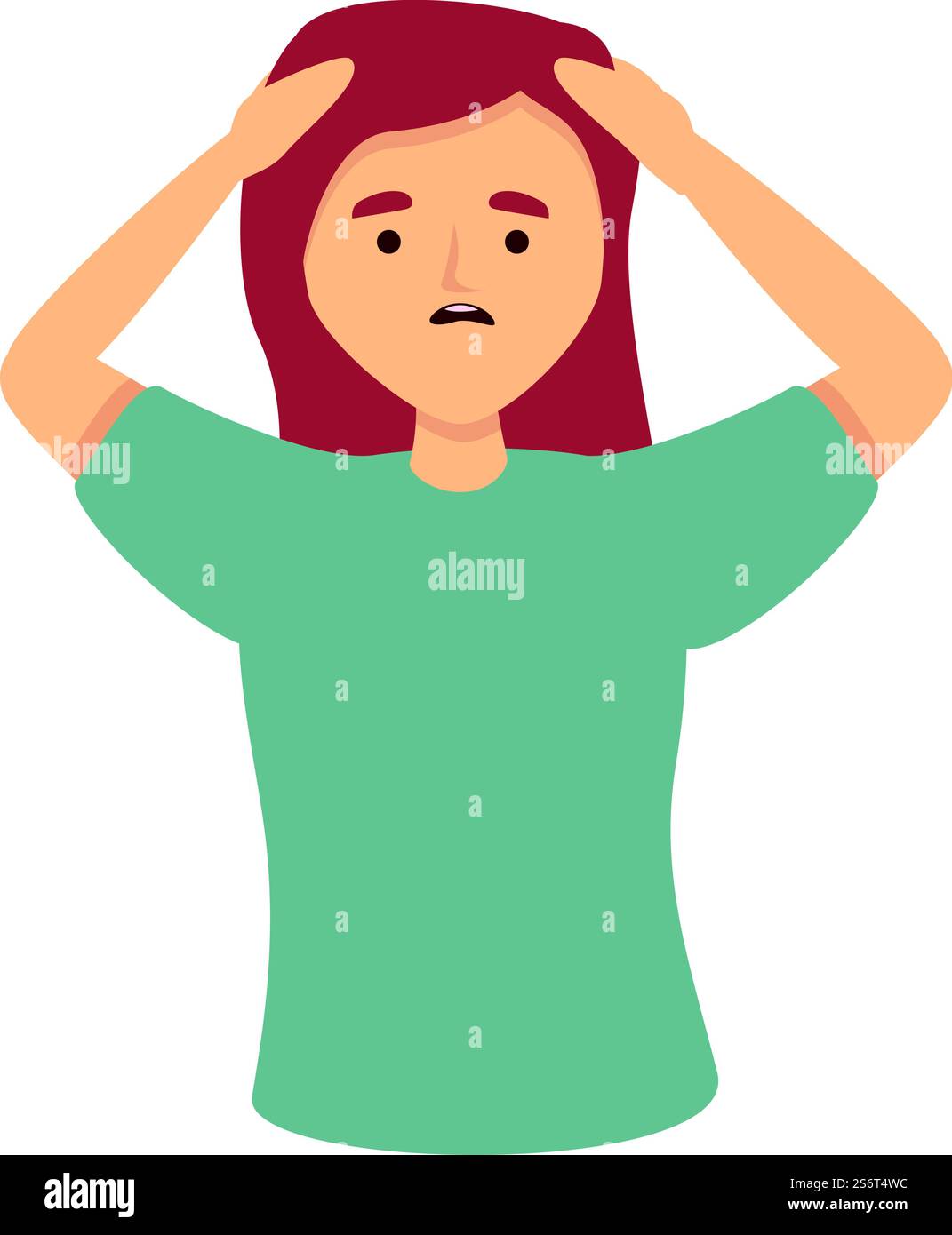 Mother panic icon cartoon vector. Stress attack. Mental fear. Mother ...