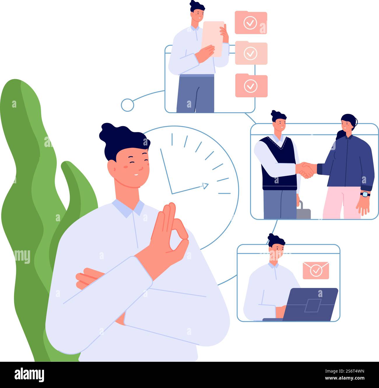 Time management concept. Work male executive, success plan working ...