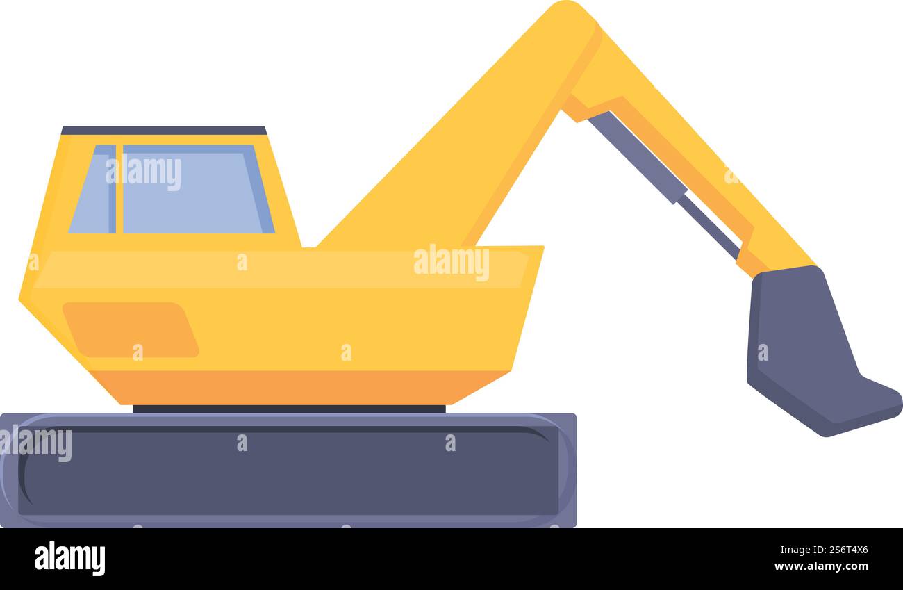 Big load excavator icon cartoon vector. Mine truck. Work sand. Big load ...