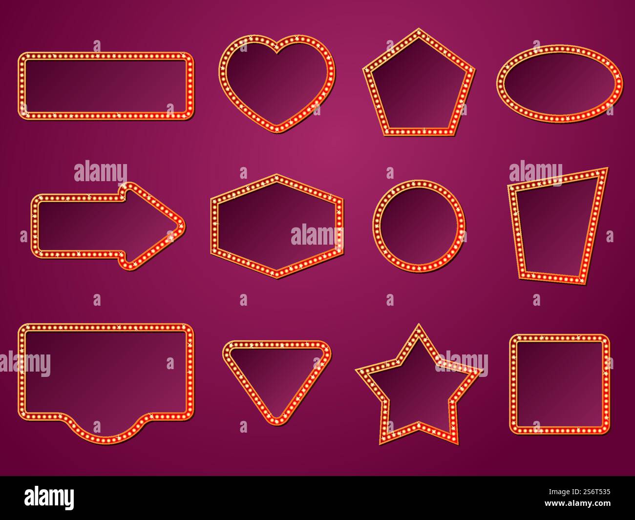 Retro lamps banners lights signs hi-res stock photography and images ...