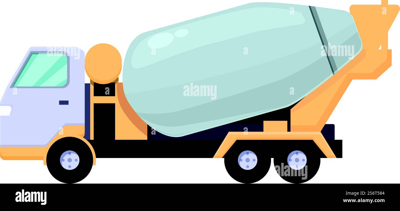 Concrete mixer icon cartoon vector. Cement truck. Building car ...