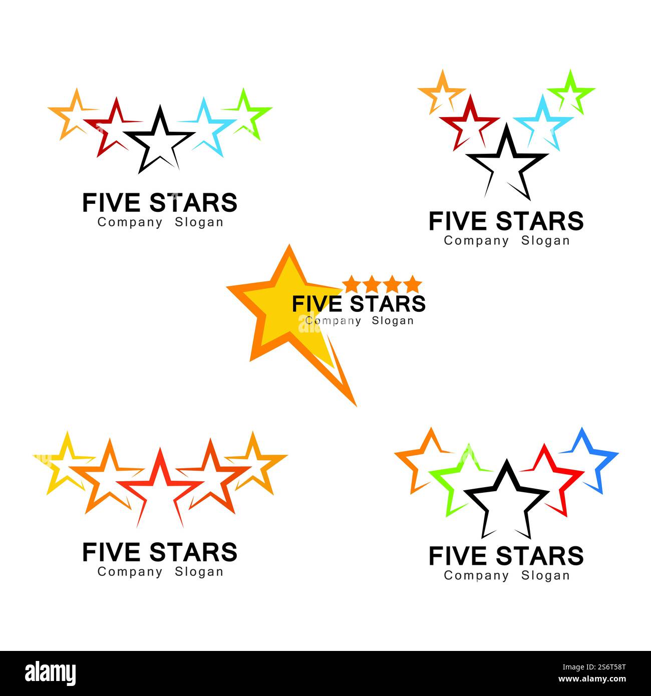 Five Stars Logo Symbol Design Illustration Stock Vector Image & Art - Alamy