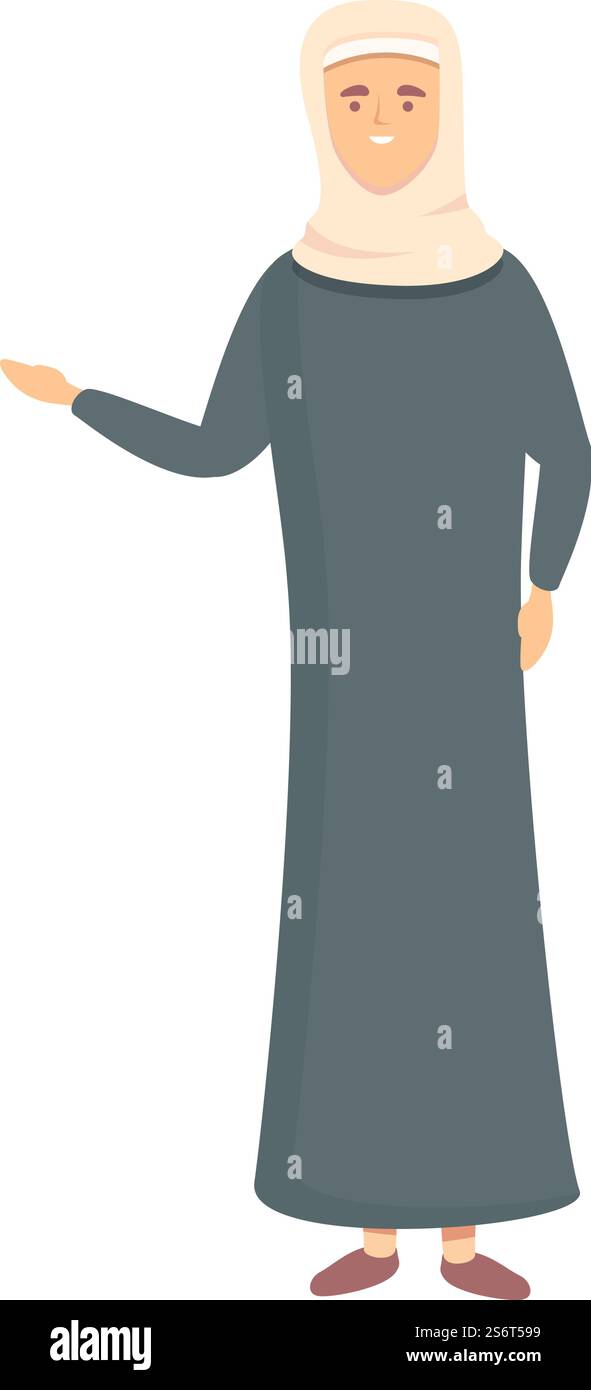 Muslim woman teacher icon cartoon vector. Online school. Student ...