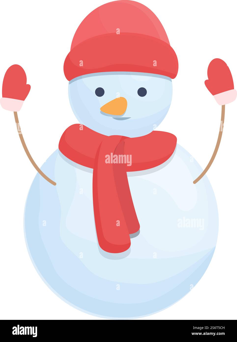 Snowman red scarf icon cartoon vector. Christmas man. Winter happy ...