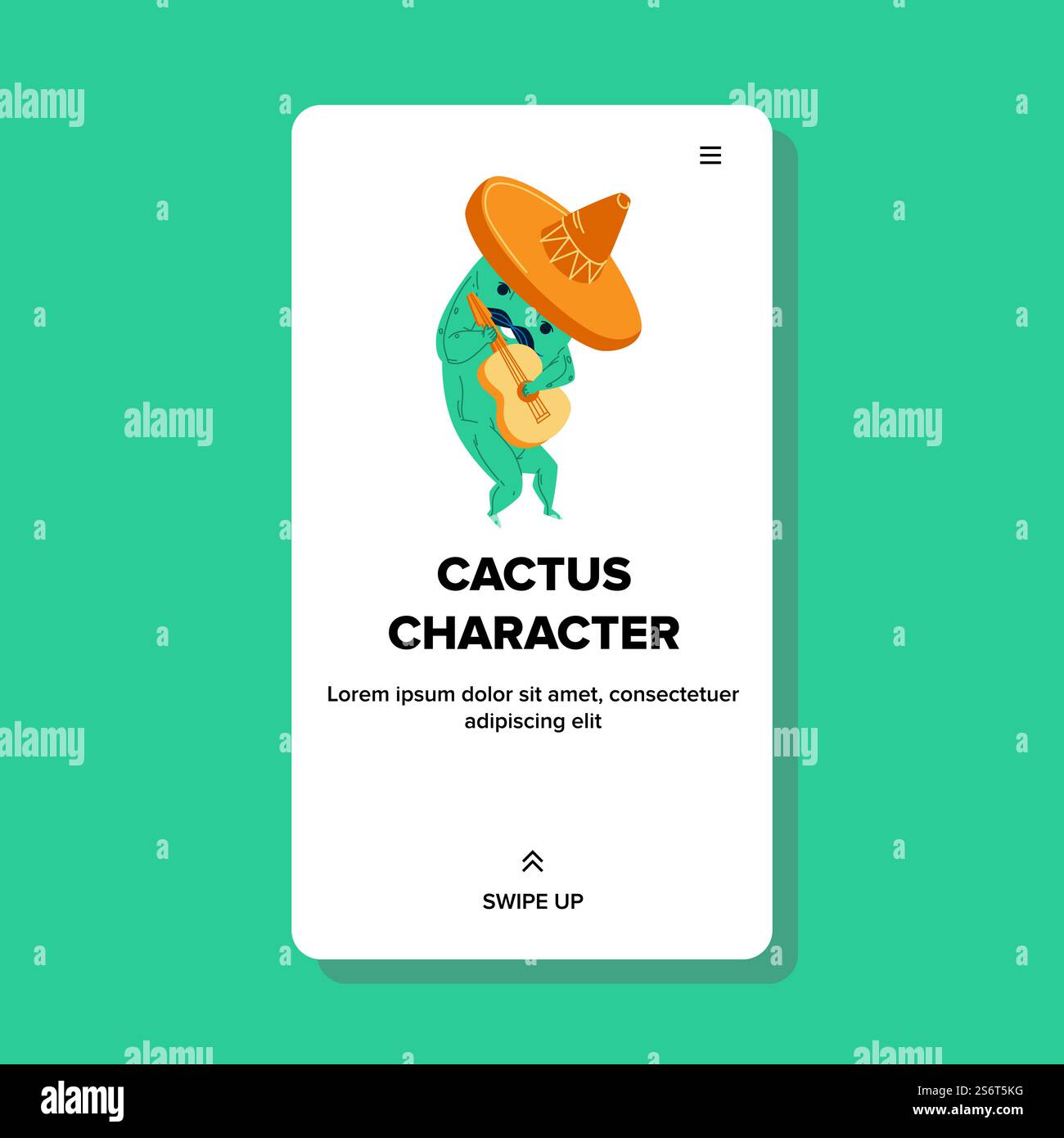 Cactus character cute cacti. funny plant. green face character web flat ...