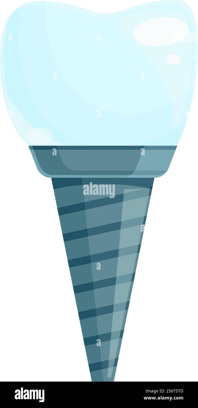 Titanium dental implant icon cartoon vector. Tooth crown. Denture oral ...