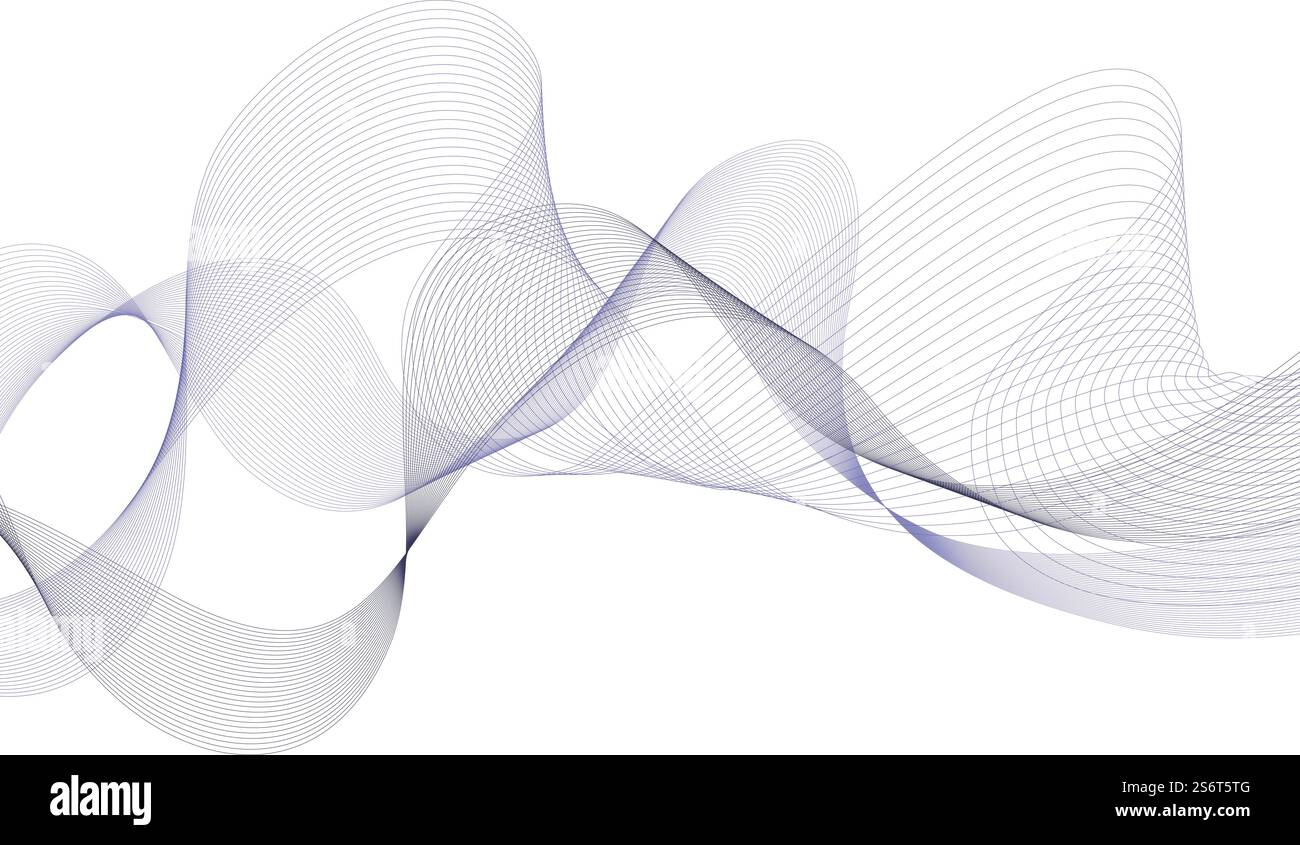 Abstract wave element from thin lines. Stylized line art background in ...