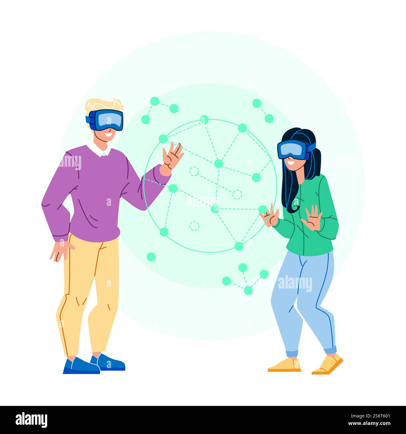 vr learning reality technology. digital future concept. education ...