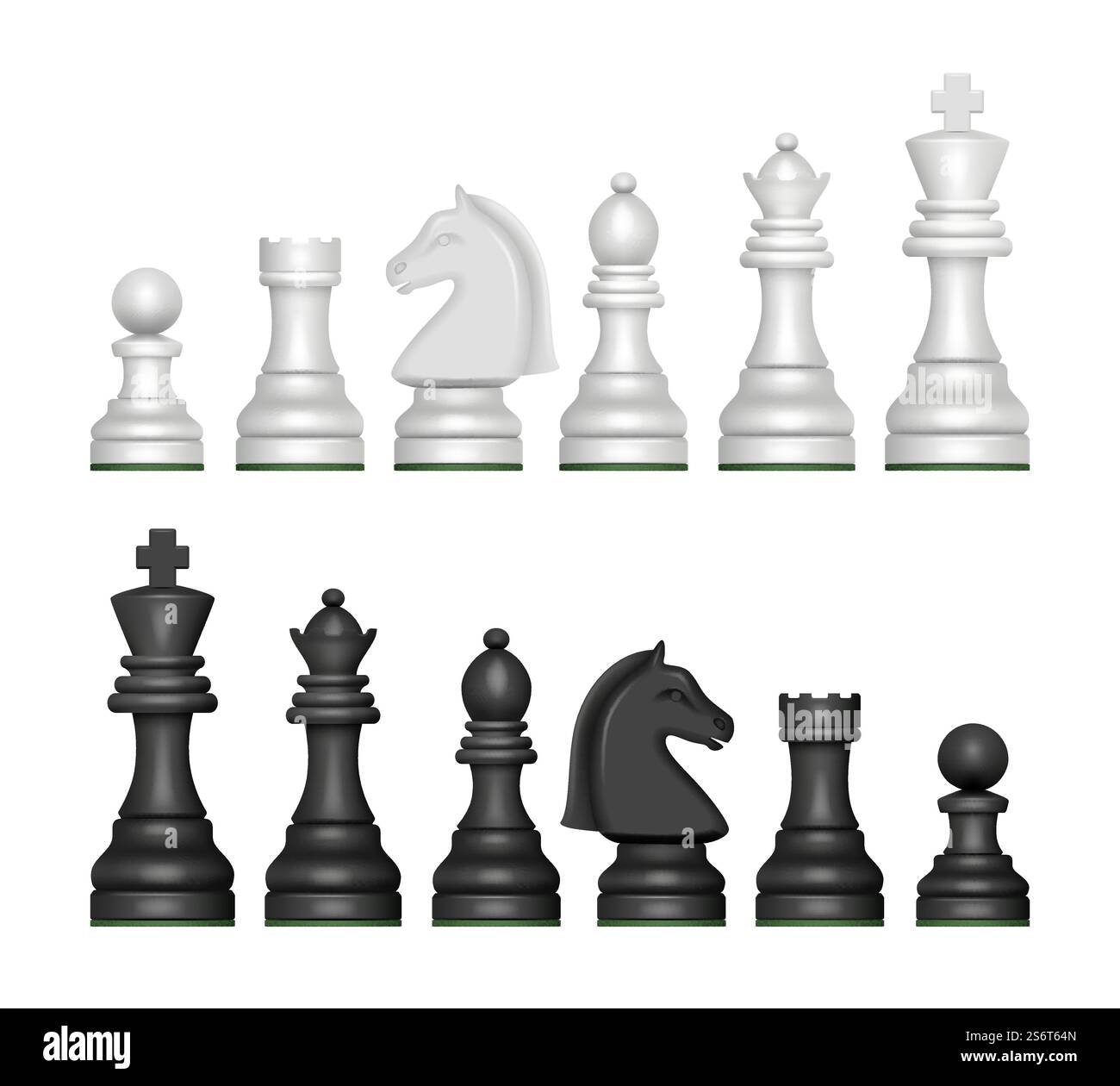 Chess figures. Strategy game symbols pawn horse knights king and queen ...