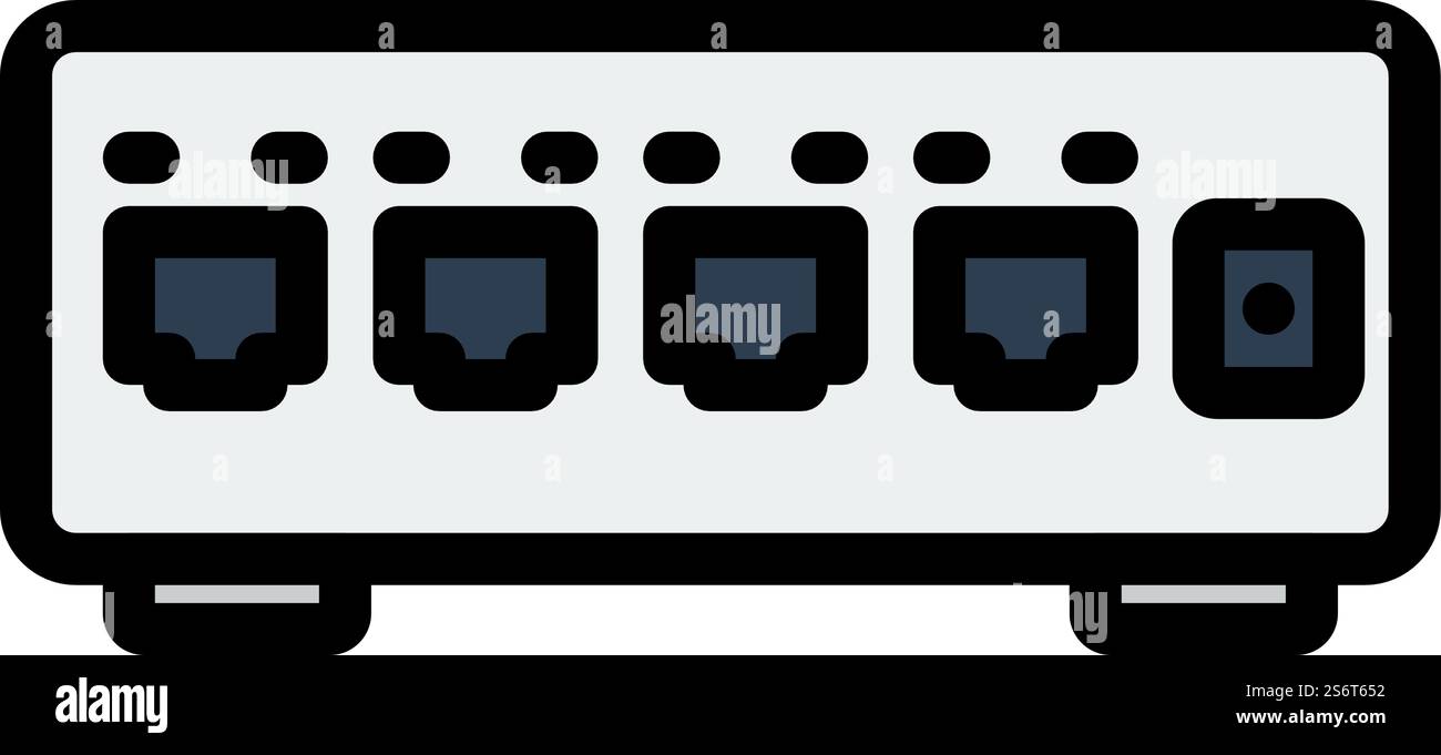 Ethernet Switch Icon. Editable Bold Outline With Color Fill Design ...