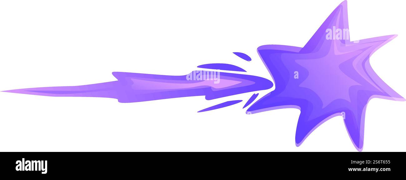 Purple gun flash icon cartoon vector. Shot effect. Flame energy. Purple ...