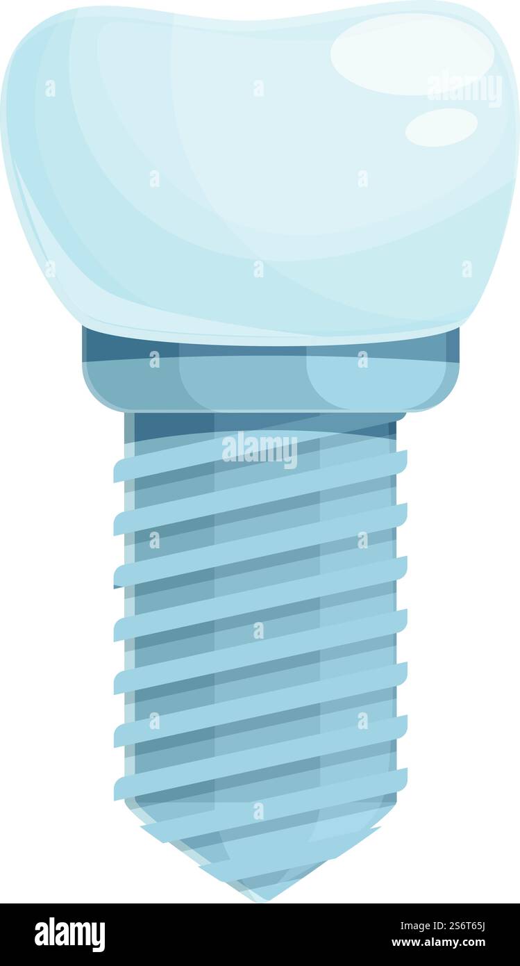 Dentist tooth implant icon cartoon vector. Dental crown. Care dent ...