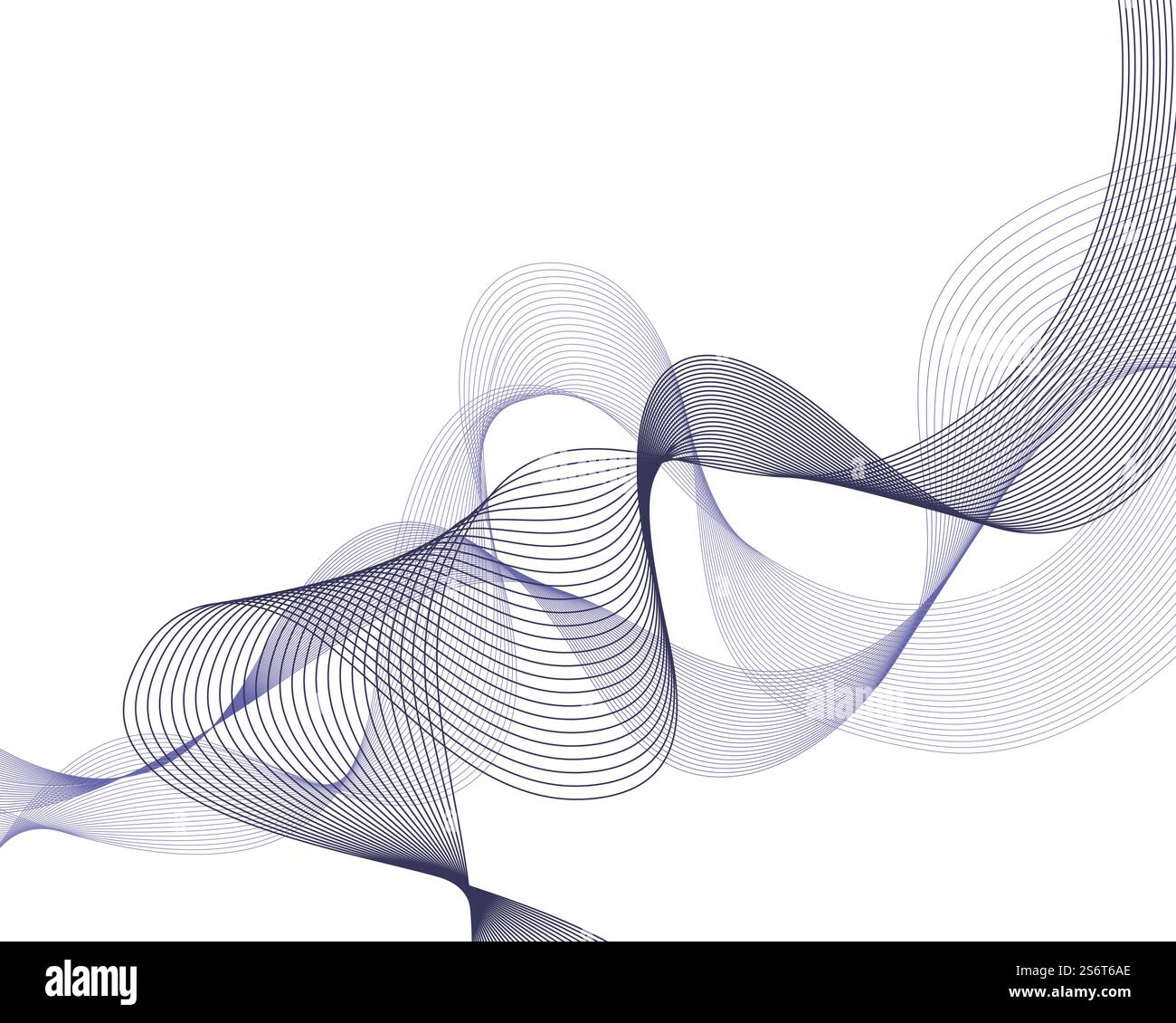 Abstract wave element from thin lines. Stylized line art background in ...