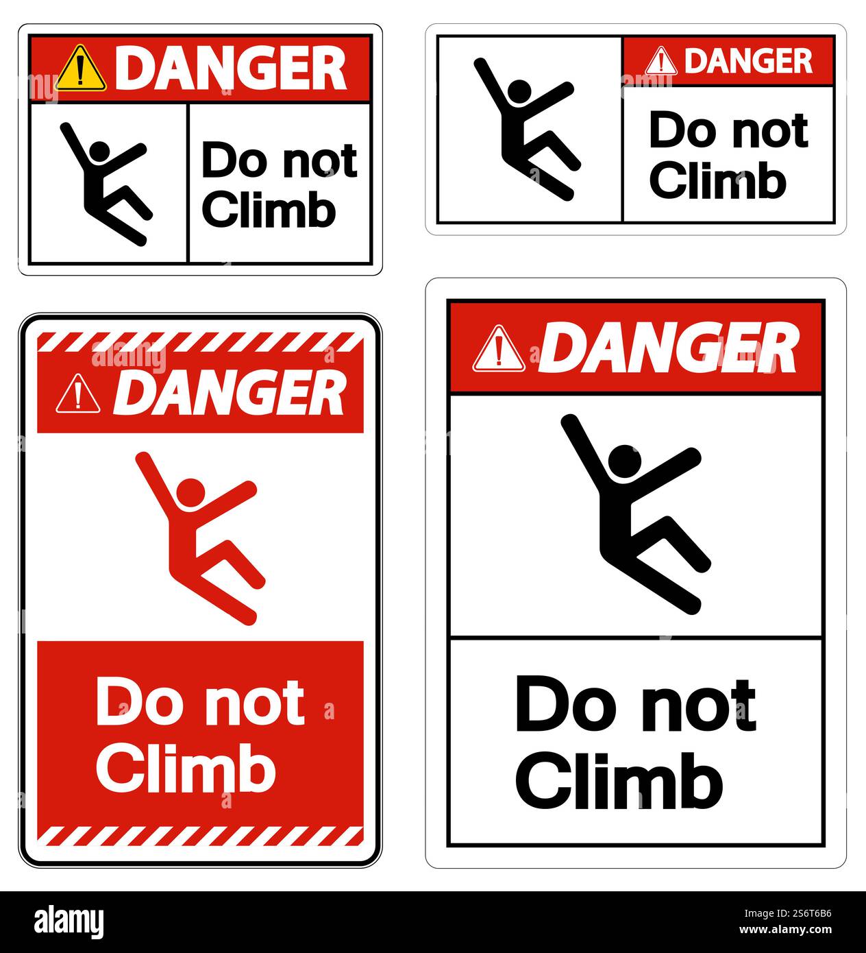 Danger Do Not Climb Symbol Sign on White Background Stock Vector Image ...