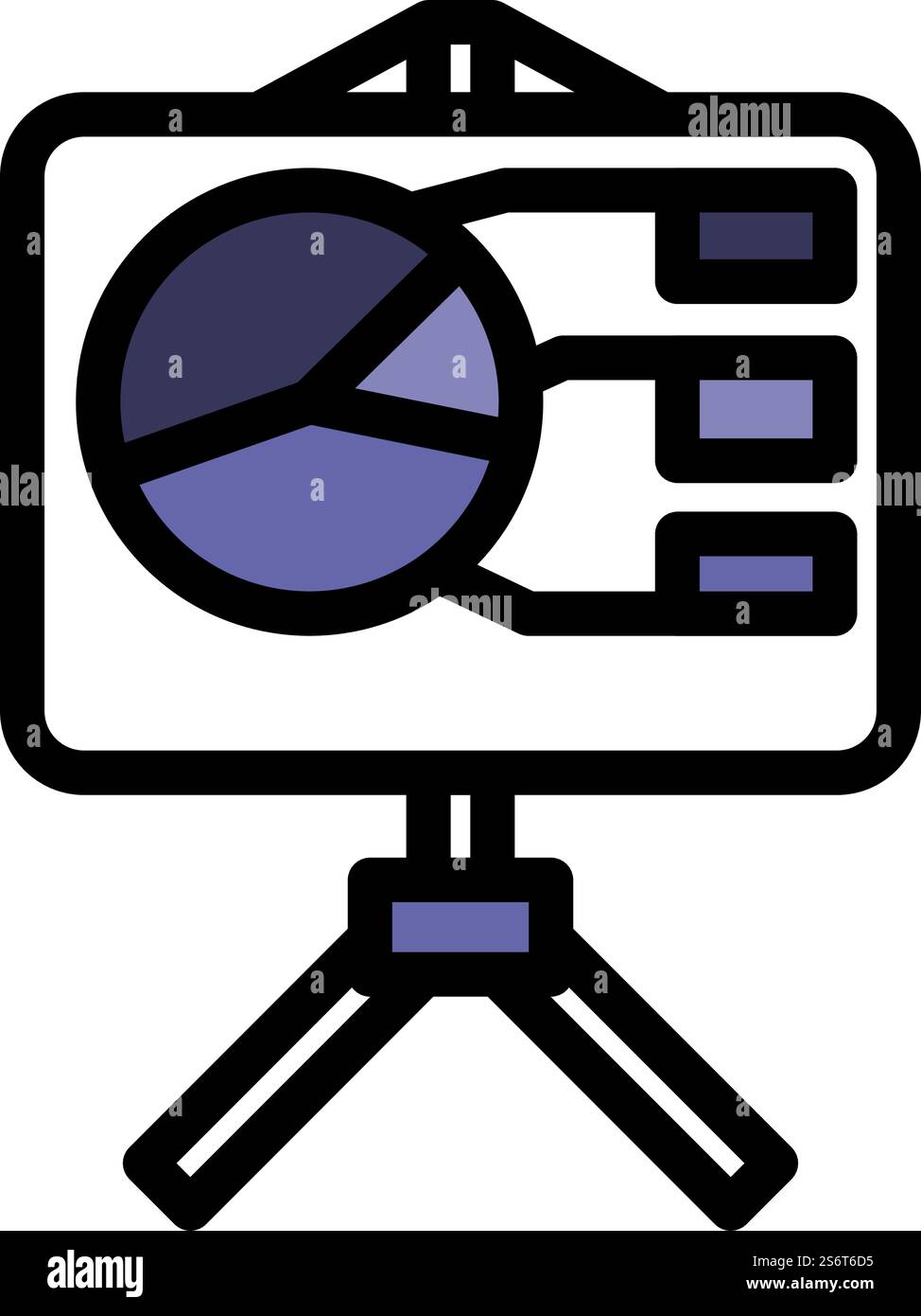 Icon Of Presentation Stand. Editable Bold Outline With Color Fill ...