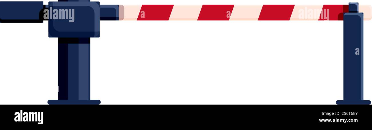 Crossroad barrier icon cartoon vector. Train rail. Gate signal ...