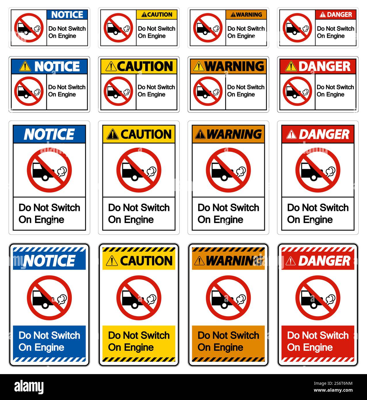 Do Not Switch On Engine Sign On White Background Stock Vector Image ...